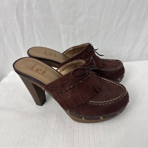 lei | Shoes | Vintage Lei Chunky High Heels Size 8 Brown 9s Y2k | Poshmark